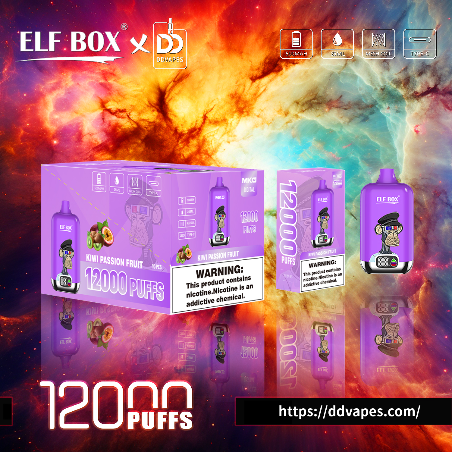 ELF BOX Digital 12000 Puffs 12k Disposable Vape – DDVAPES