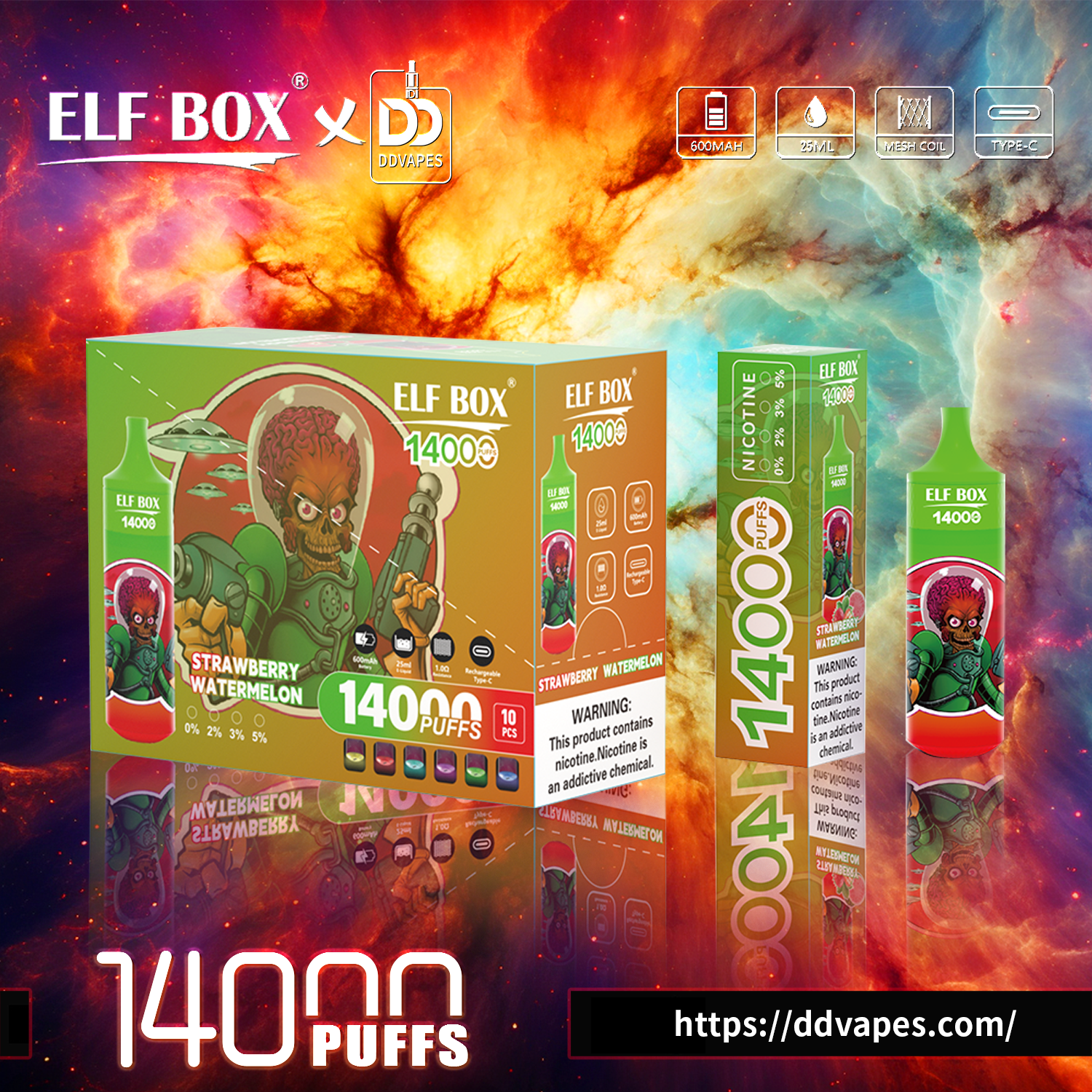 Elf Box 14000 Puffs 14k Disposable Vape – DDVAPES