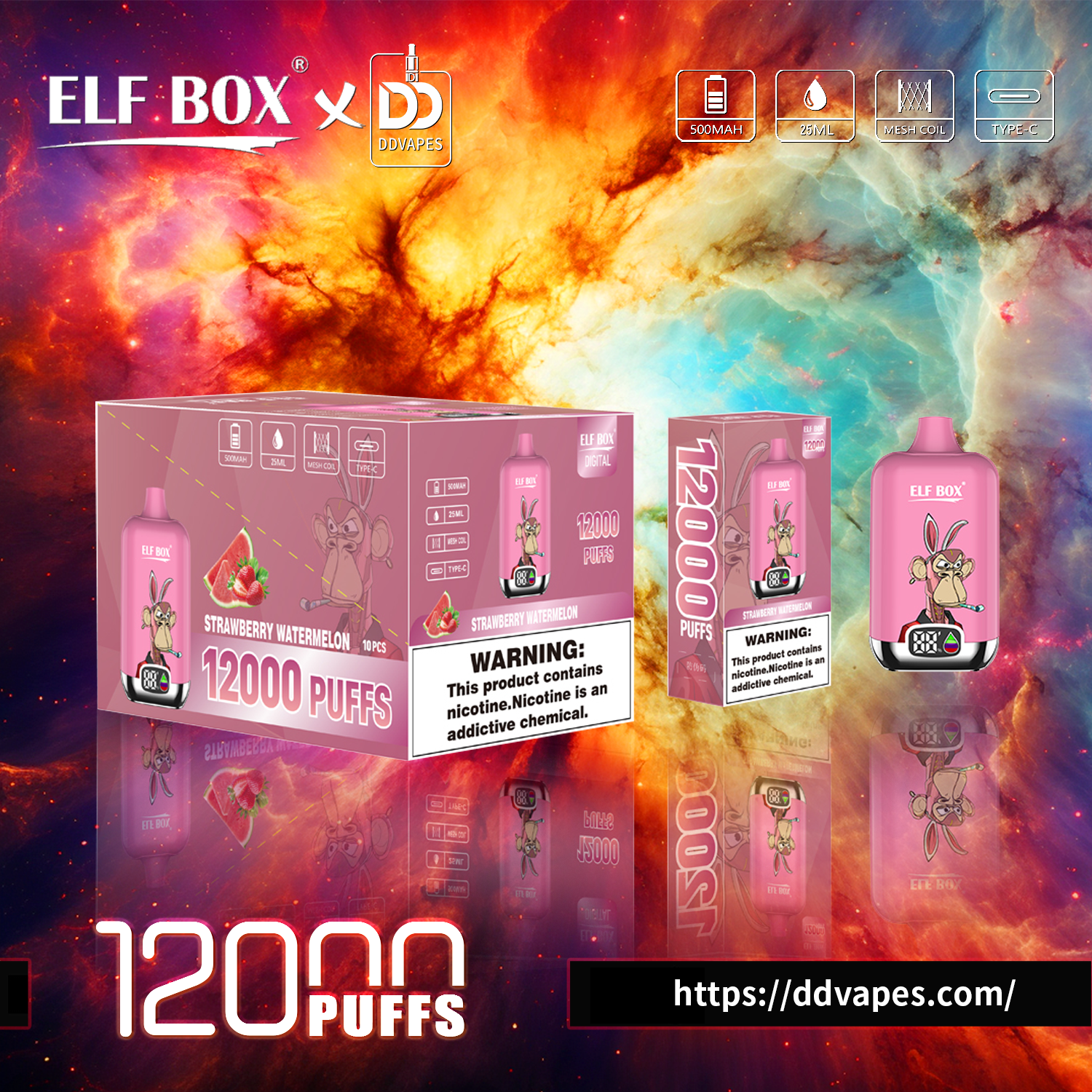 ELF BOX Digital 12000 Puffs 12k Disposable Vape – DDVAPES