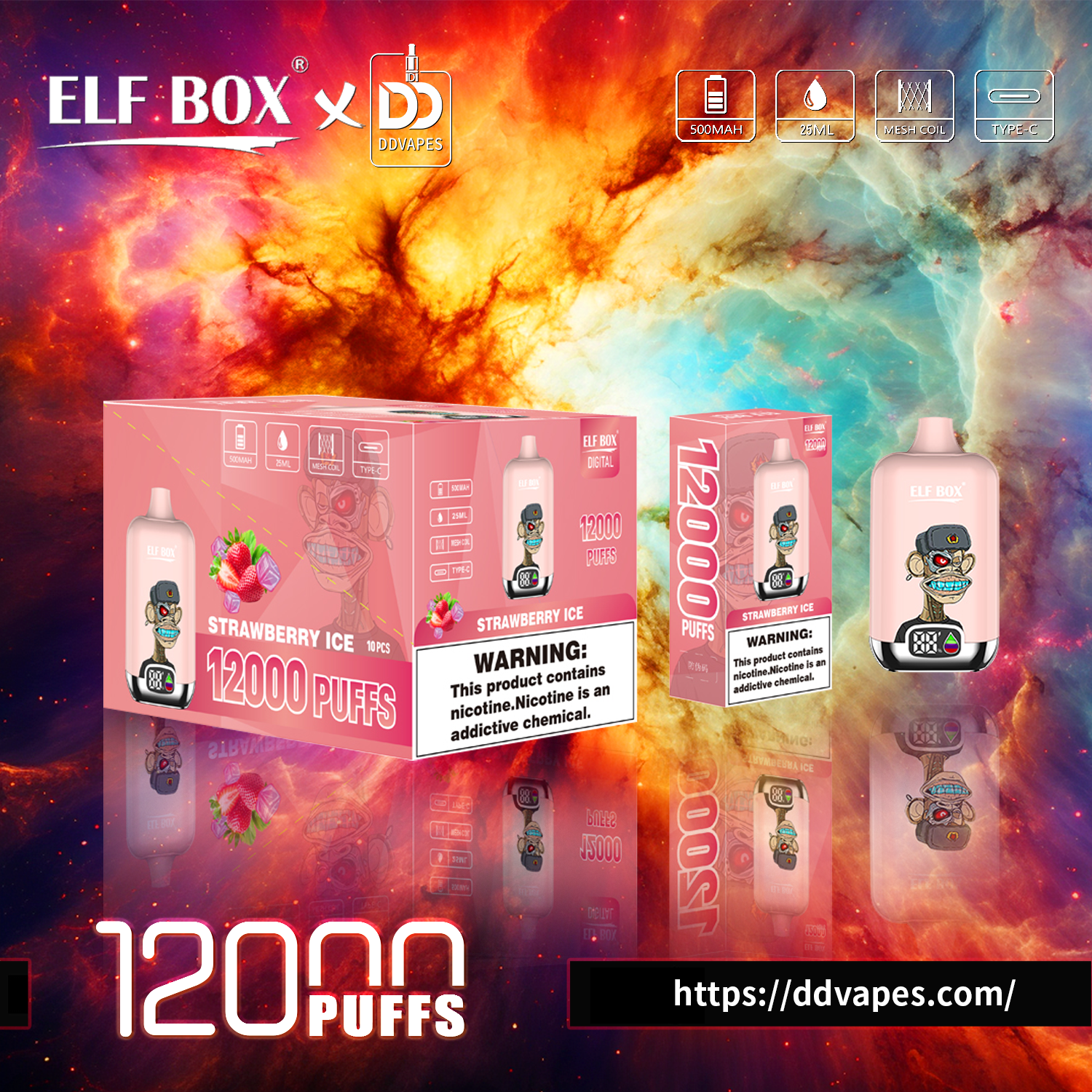ELF BOX Digital 12000 Puffs 12k Disposable Vape – DDVAPES
